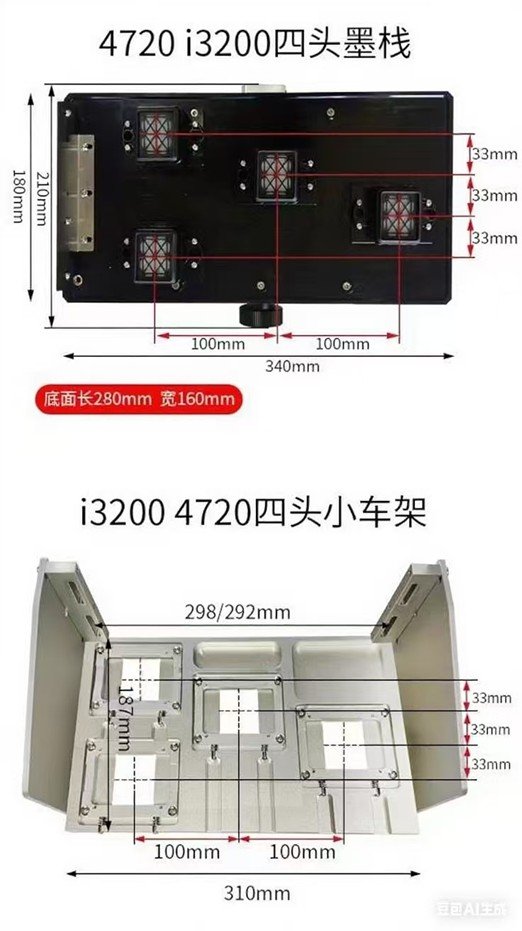 Kit i3200 for Upgrading Chinese Inkjet Printer with 4 i3200 printheads ...